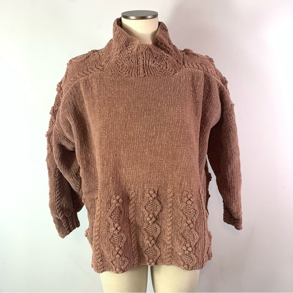 Hand Crafted | Sweaters | Hazel Stapleton Brown Mock Turtleneck Sweater ...